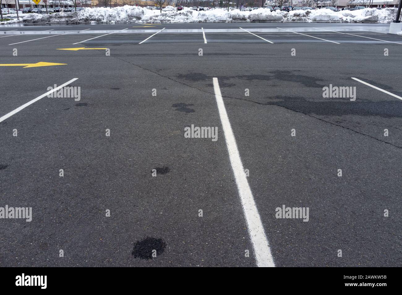 parking lot cleaned after the snow fall Stock Photo - Alamy