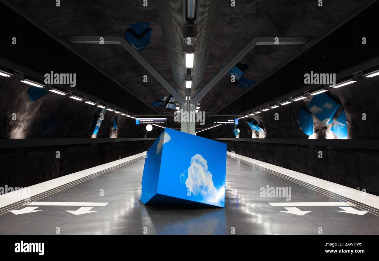 Solna Strand Station of the Stockholm Tunnelbana Stock Photo - Alamy