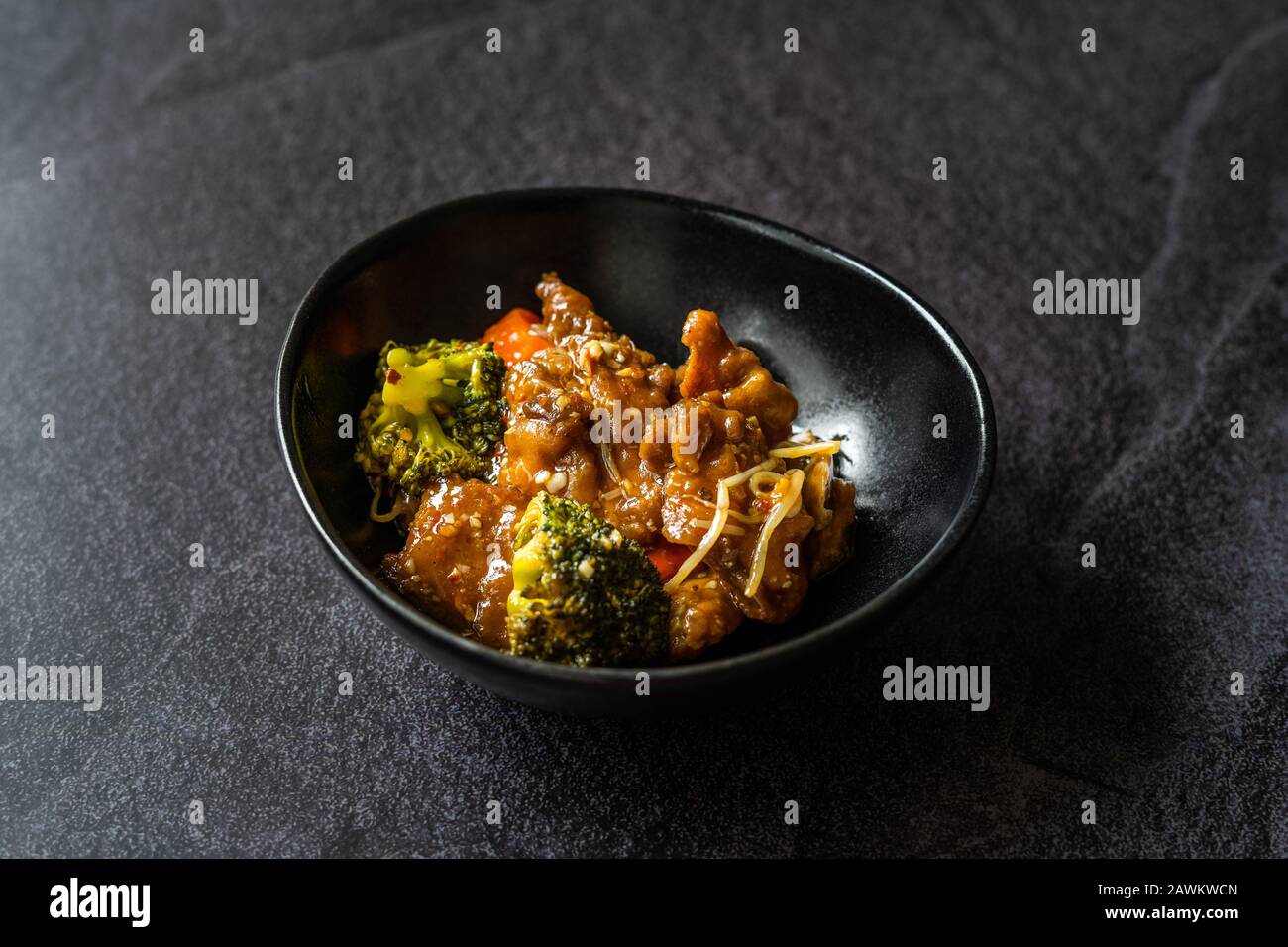 Shanghai Style Sea Bass Fish Fillets Food with Vegetables, Soy Sprouts ...