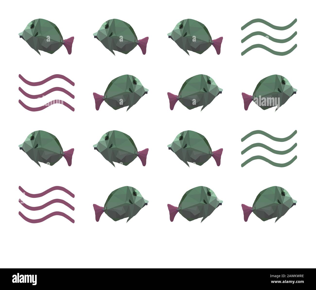 Repeating pattern fish hi-res stock photography and images - Alamy