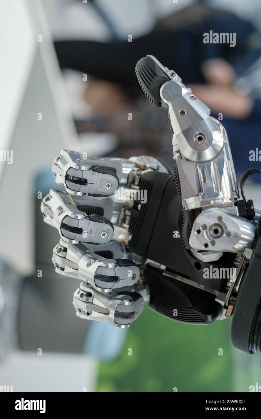 Robot hand macro close up Stock Photo - Alamy