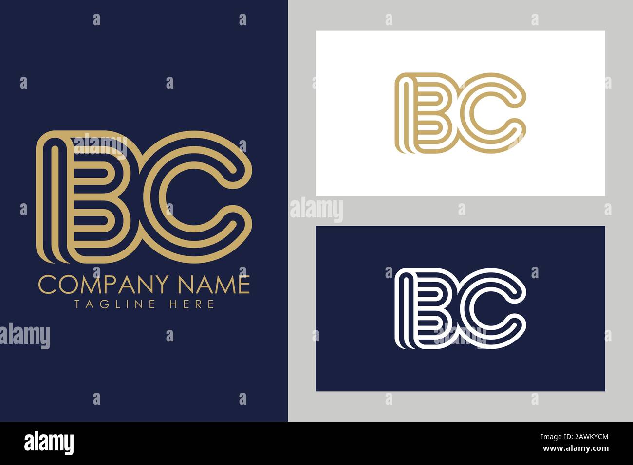 B and C combination Lines Letter Logo Creative Line Letters Design ...