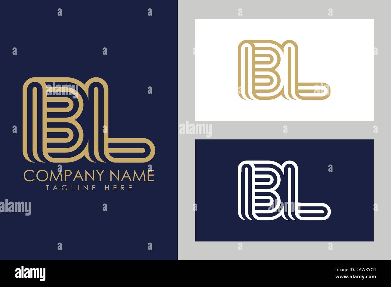B and L combination Lines Letter Logo Creative Line Letters Design ...