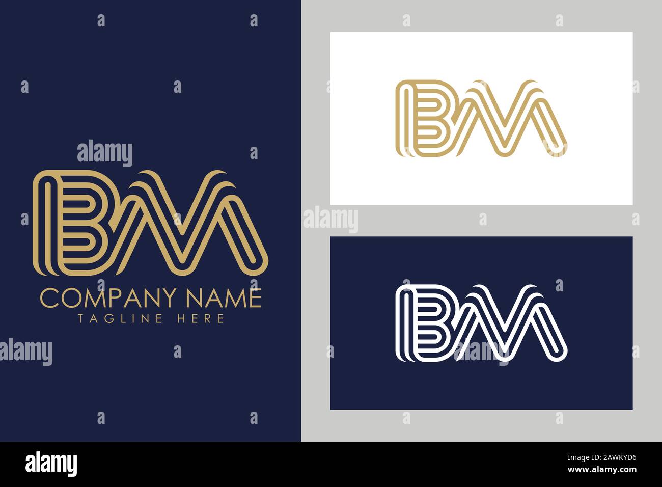 B and M combination Lines Letter Logo Creative Line Letters Design ...
