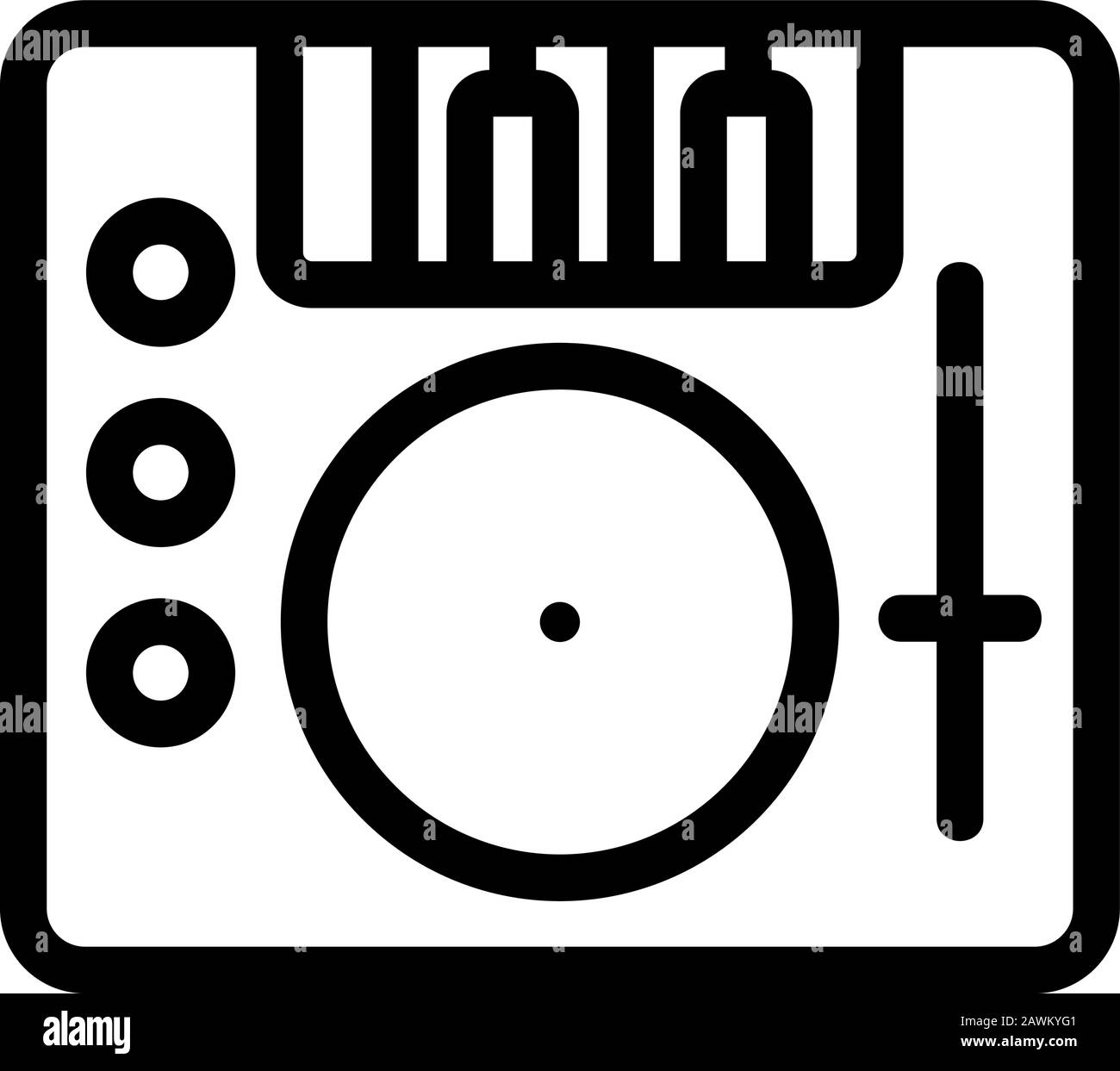 DJ mixer icon vector. Isolated contour symbol illustration Stock Vector ...