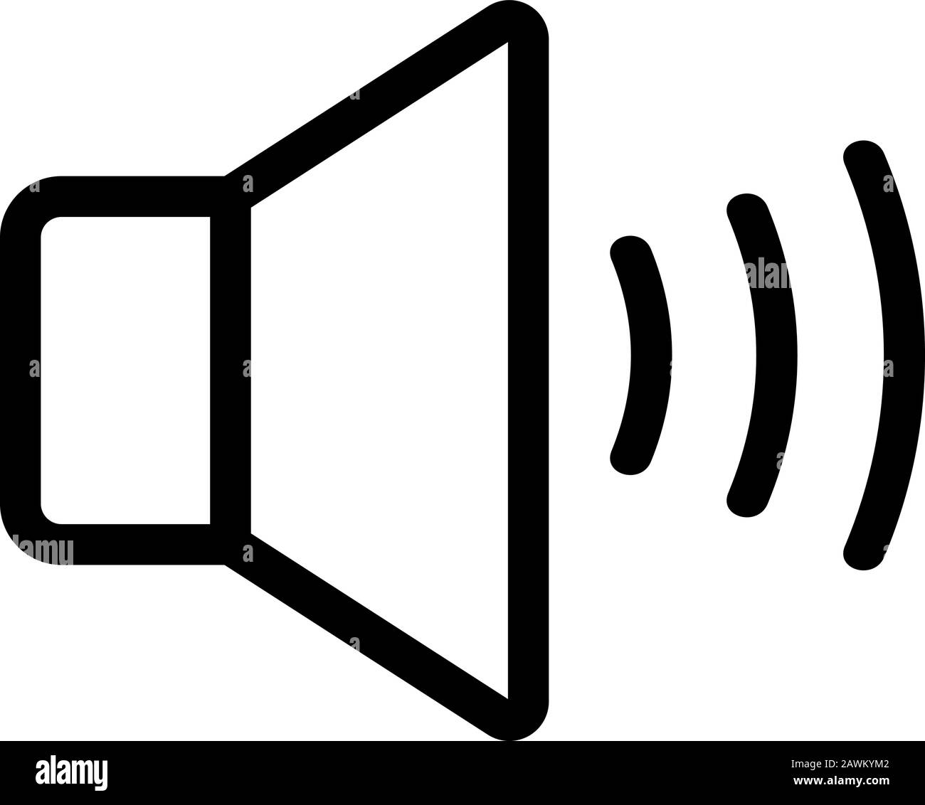 sound loudly icon vector. Isolated contour symbol illustration Stock ...