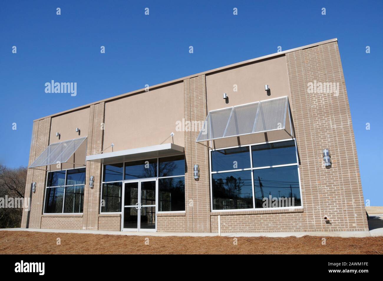 New Commercial Building with Office and Retail Space Stock Photo - Alamy