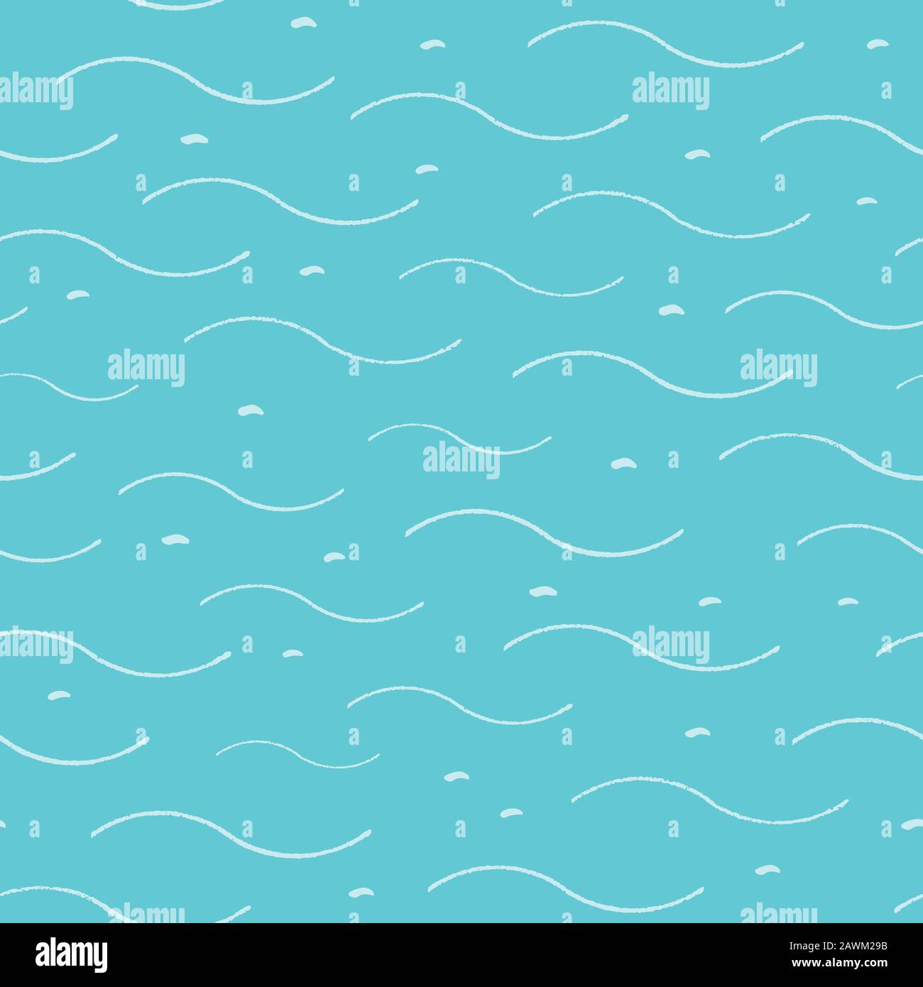 Vector abstract hand drawn wavy line pattern, sea and summer mood on ...