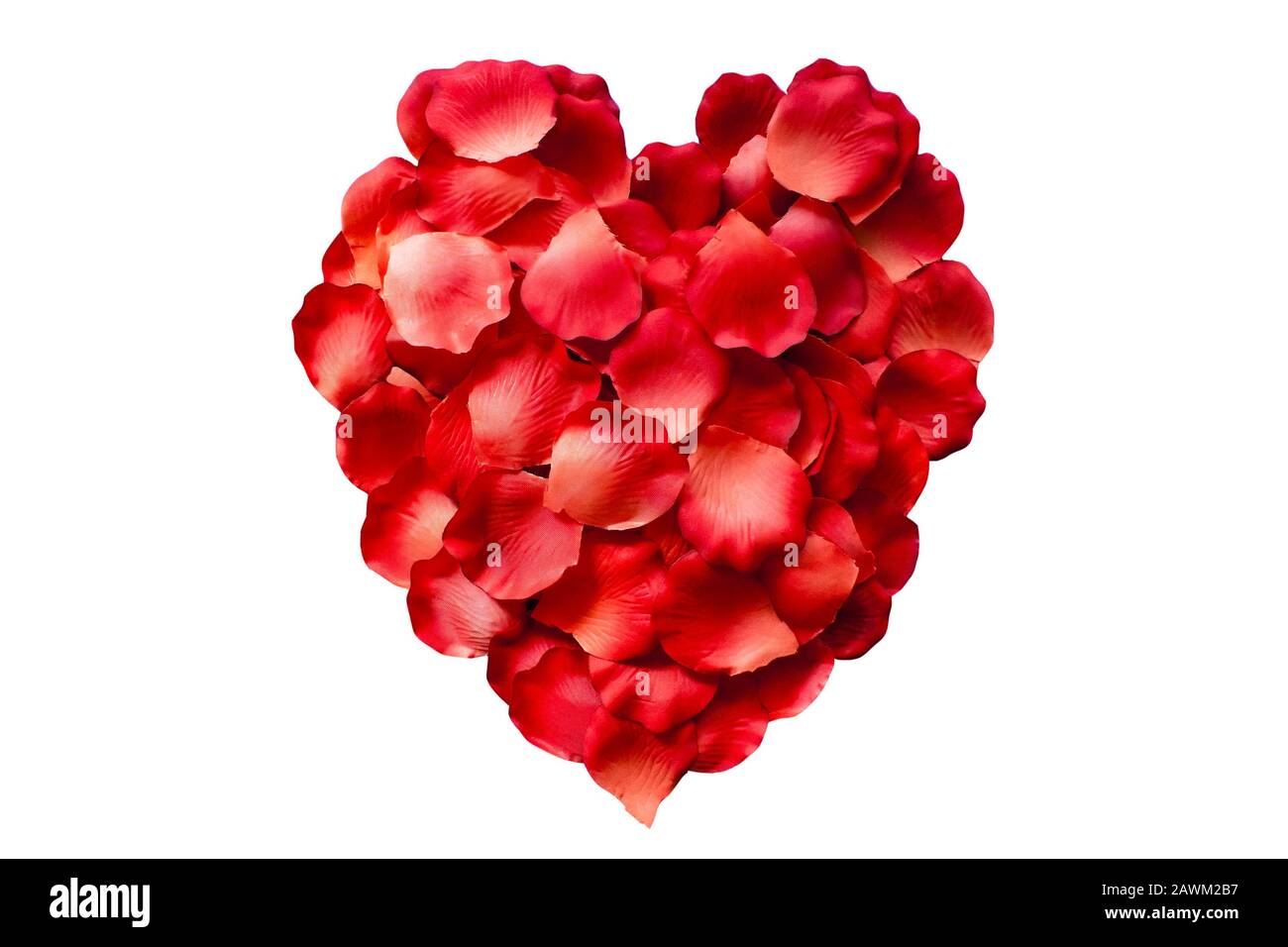 Heart of rose petals on an isolated background Stock Photo - Alamy