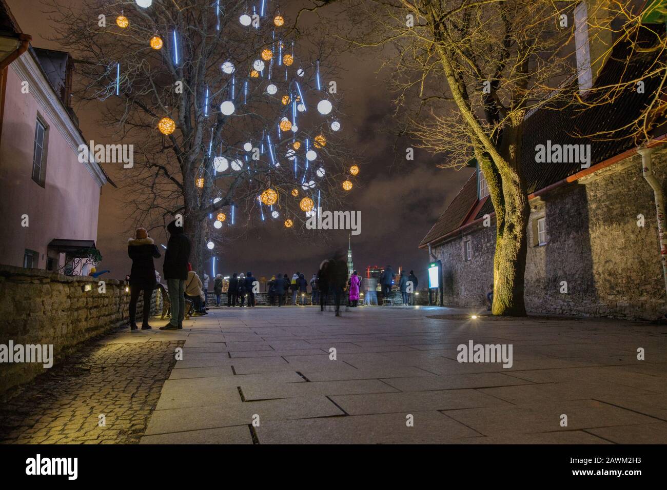 Kohtuotsa viewing platform at night in Tallinn, Estonia Stock Photo - Alamy