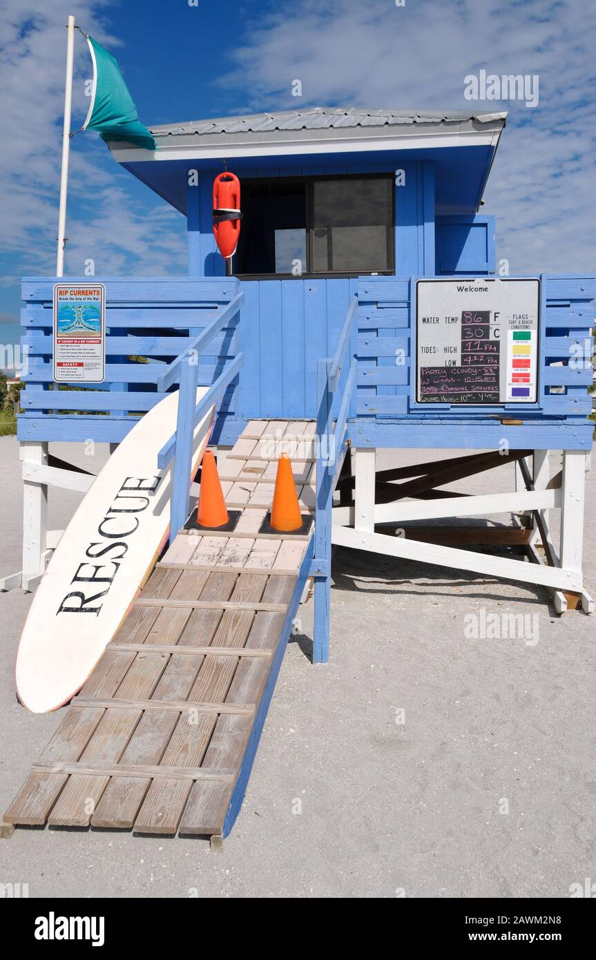 Lifeguard Station on the Beach Stock Photo - Alamy