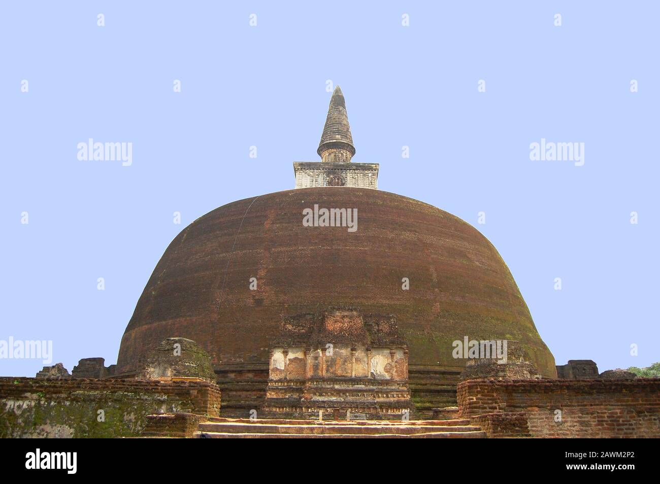 The rear of the Rankoth Vehera, the largest Buddhist stupa at the ruins ...