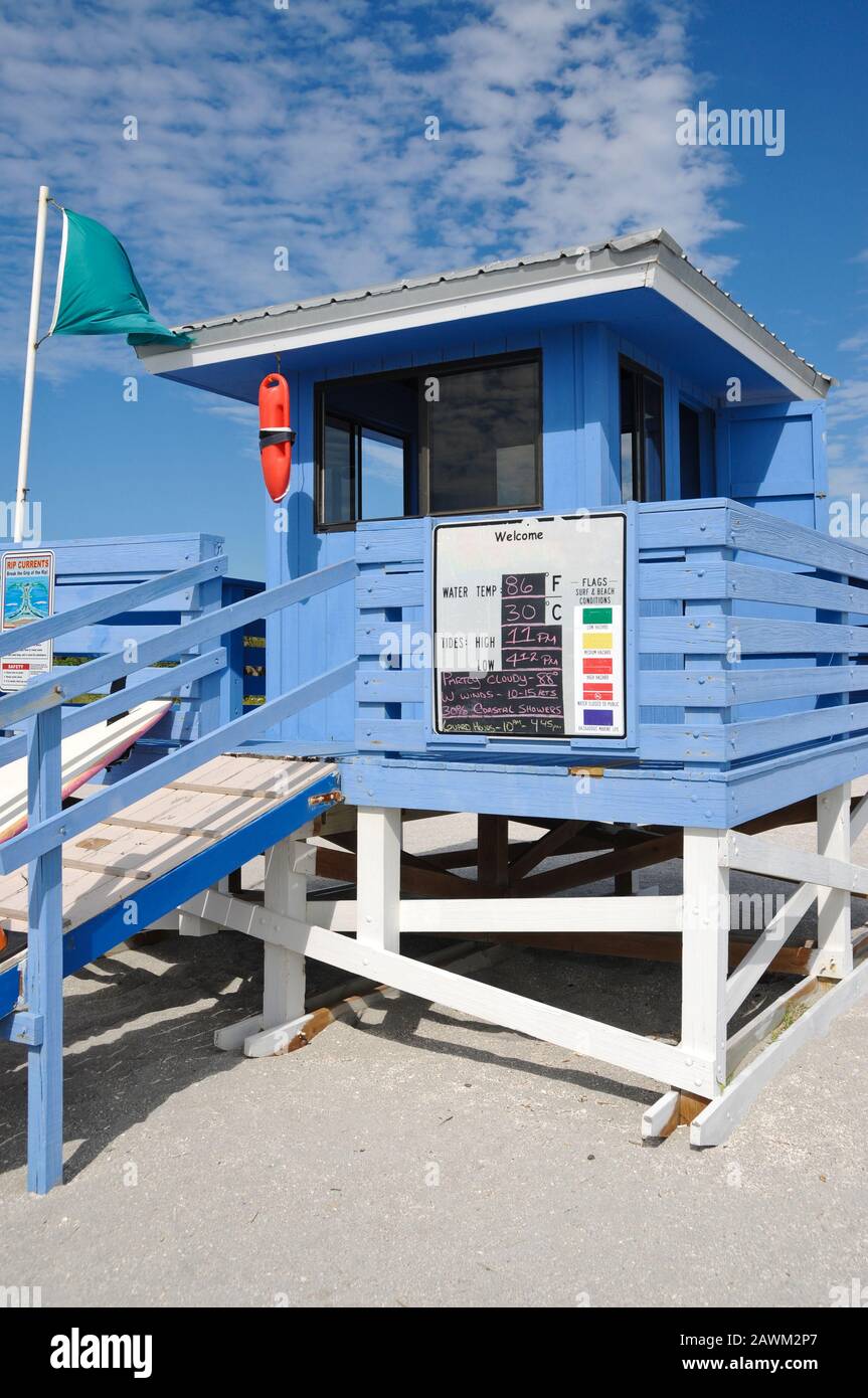 Empty Lifeguard Station on the Beach Stock Photo - Alamy