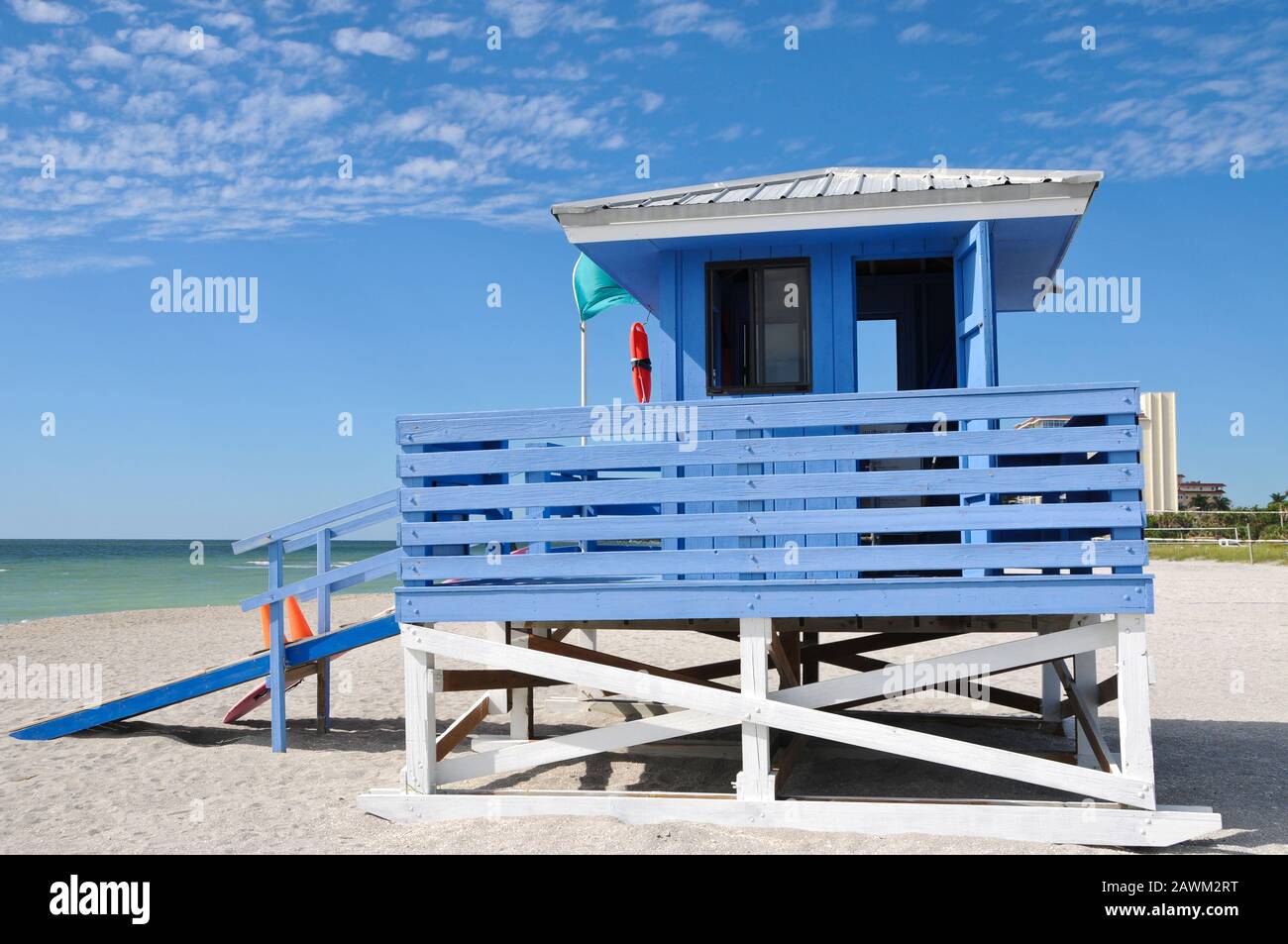 Empty Lifeguard Station on the Beach Stock Photo - Alamy
