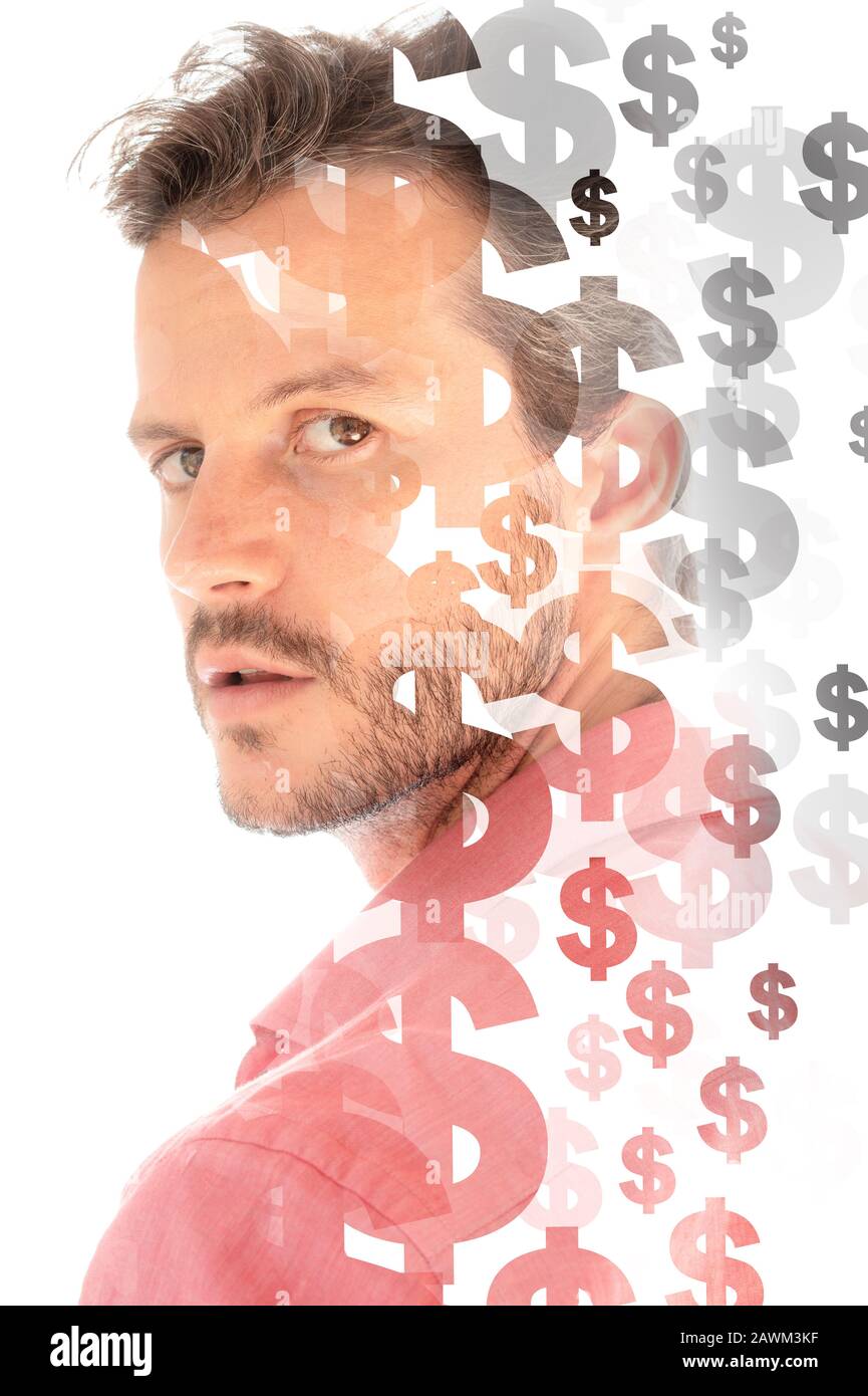 Double exposure portrait money hi-res stock photography and images - Alamy