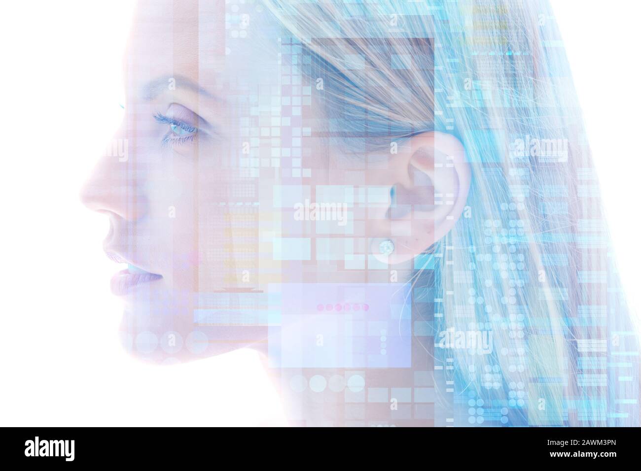 A portrait combined with a digital illustration Stock Photo - Alamy