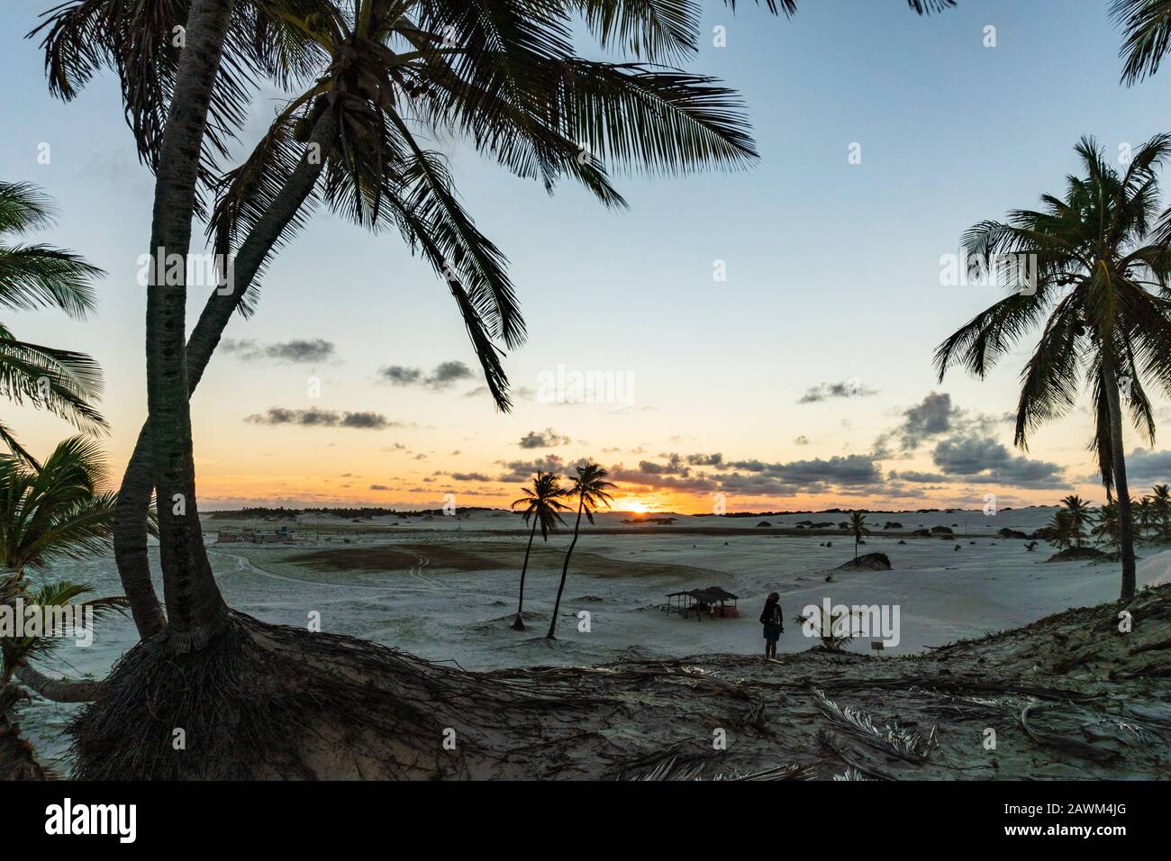 impressive panorama view of the beach and dune landscape of Mangue Seco ...