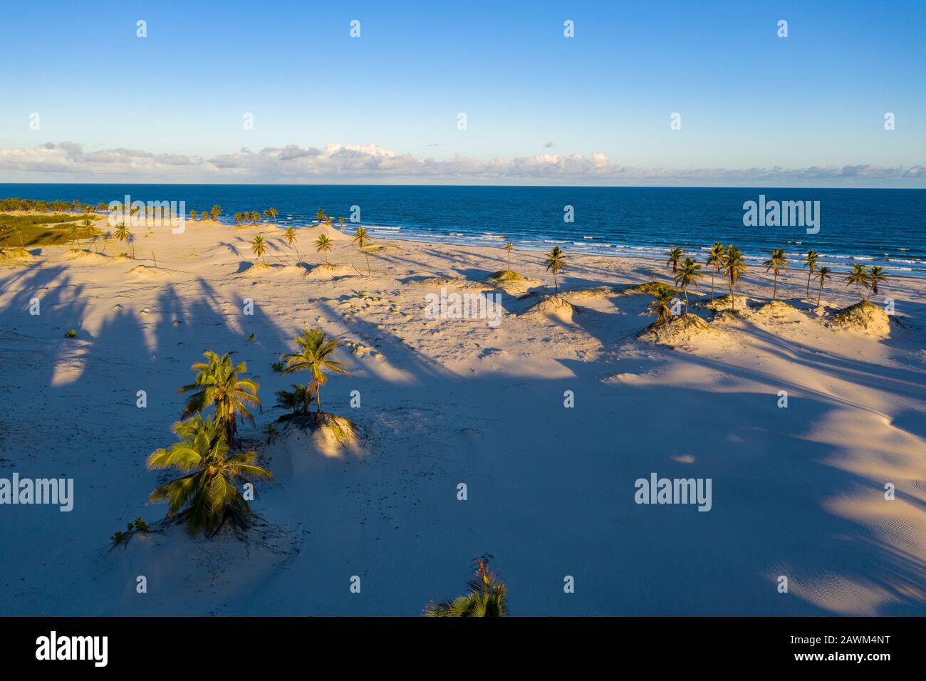 impressive panorama view of the beach and dune landscape of Mangue Seco ...