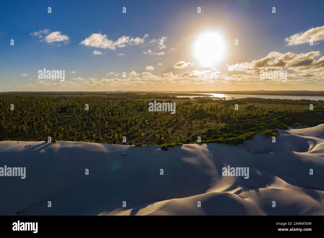 impressive panorama view of the beach and dune landscape of Mangue Seco ...