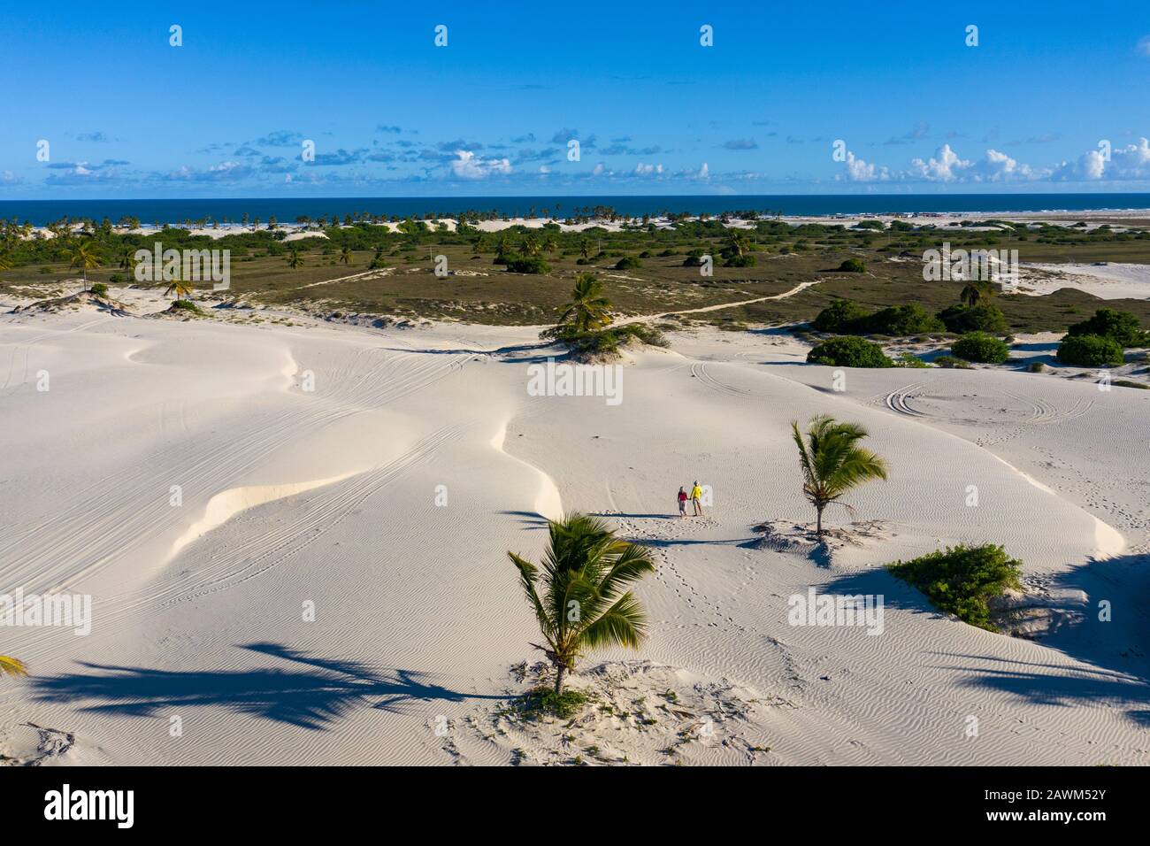 impressive panorama view of the beach and dune landscape of Mangue Seco ...