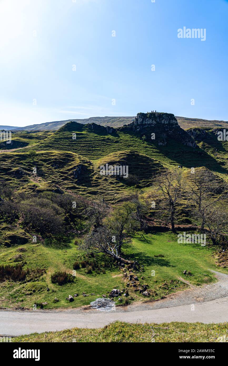 cone-shaped hills of the Fairy Glen, Scotland, UK Stock Photo - Alamy