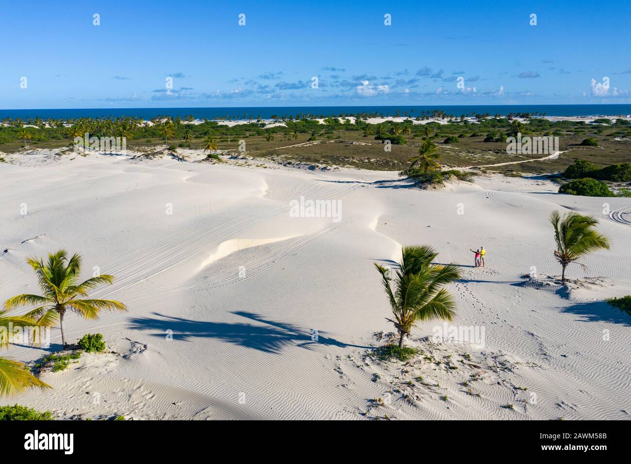 impressive panorama view of the beach and dune landscape of Mangue Seco ...