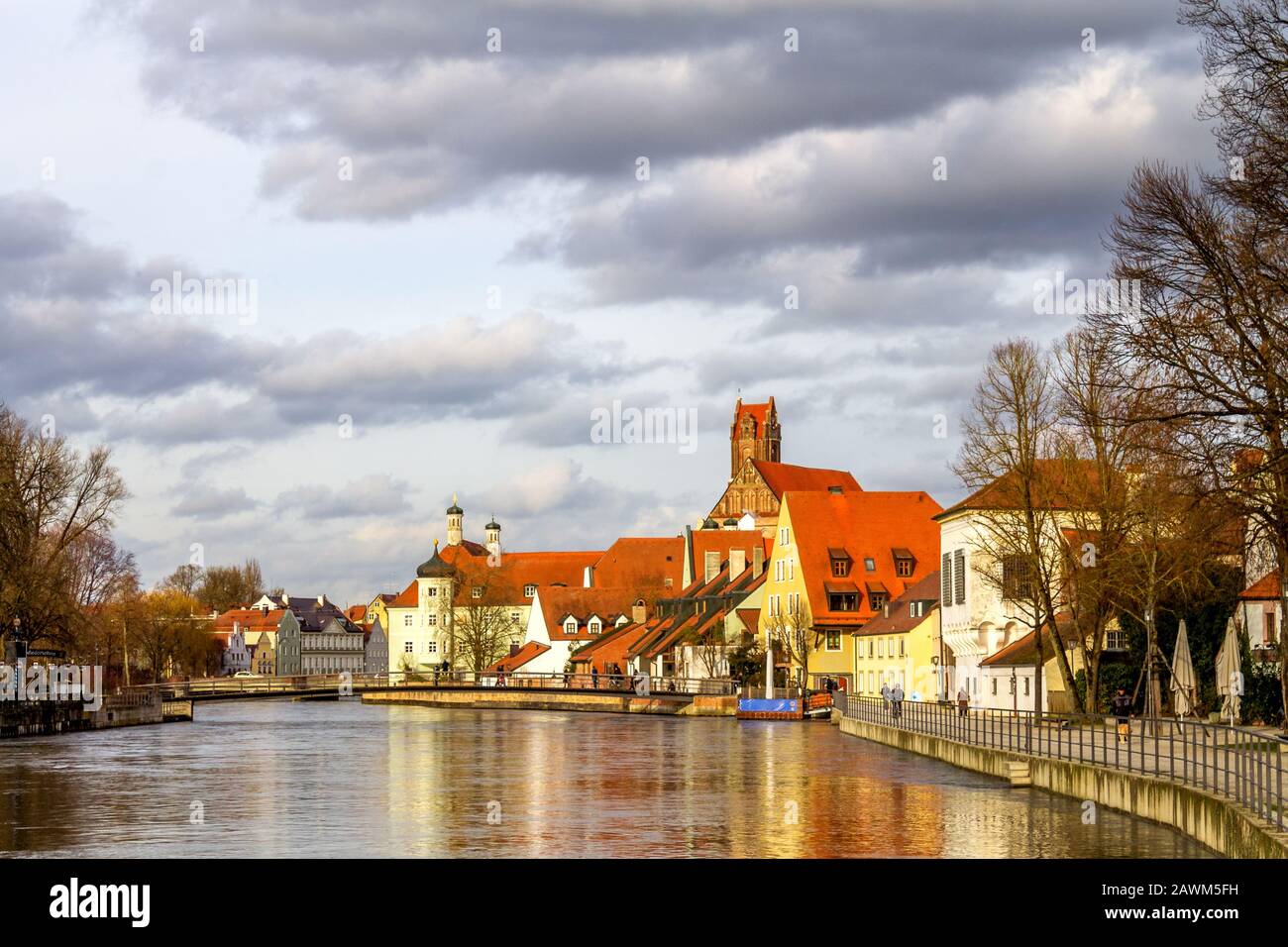 Panorama Isar River, Landshut, Bavaria, Germany Stock Photo - Alamy