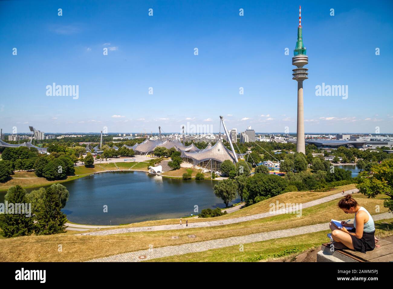 Olympic park in Munich, Bavaria Germany Stock Photo - Alamy