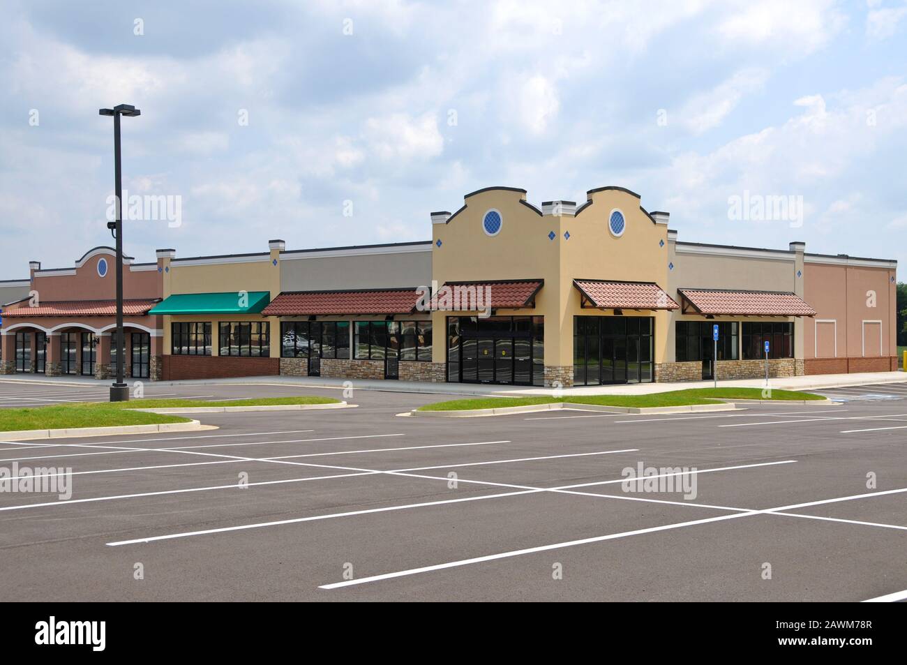 Store Fronts in a New Shopping Center Stock Photo - Alamy