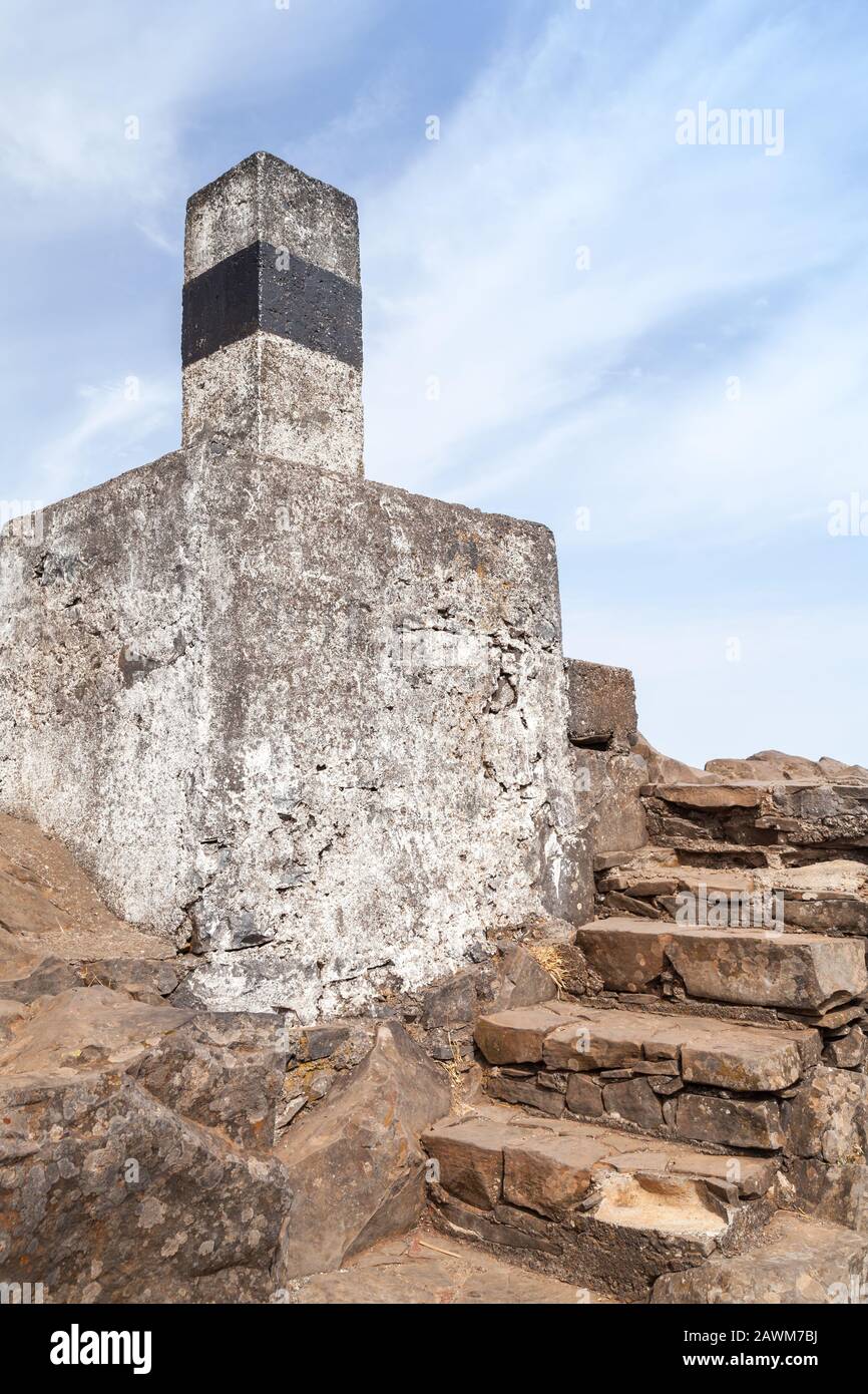 Geodesic landmark on the top of Pico do Arieiro, it is third highest ...