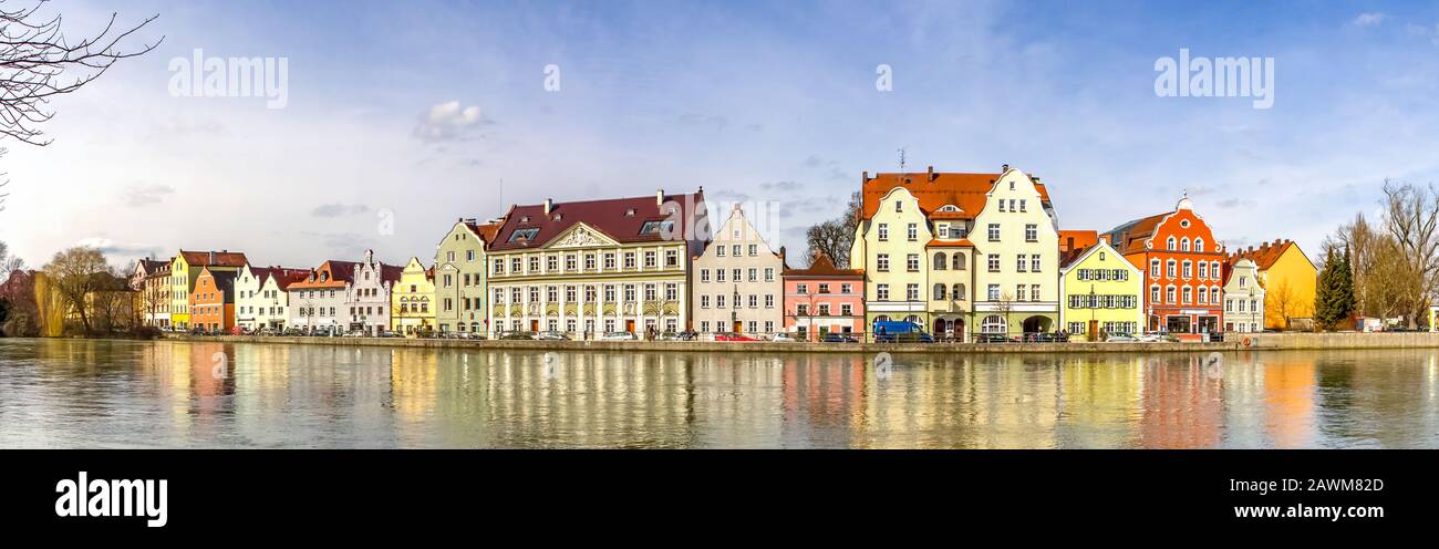 Panorama Isar River, Landshut, Bavaria, Germany Stock Photo - Alamy