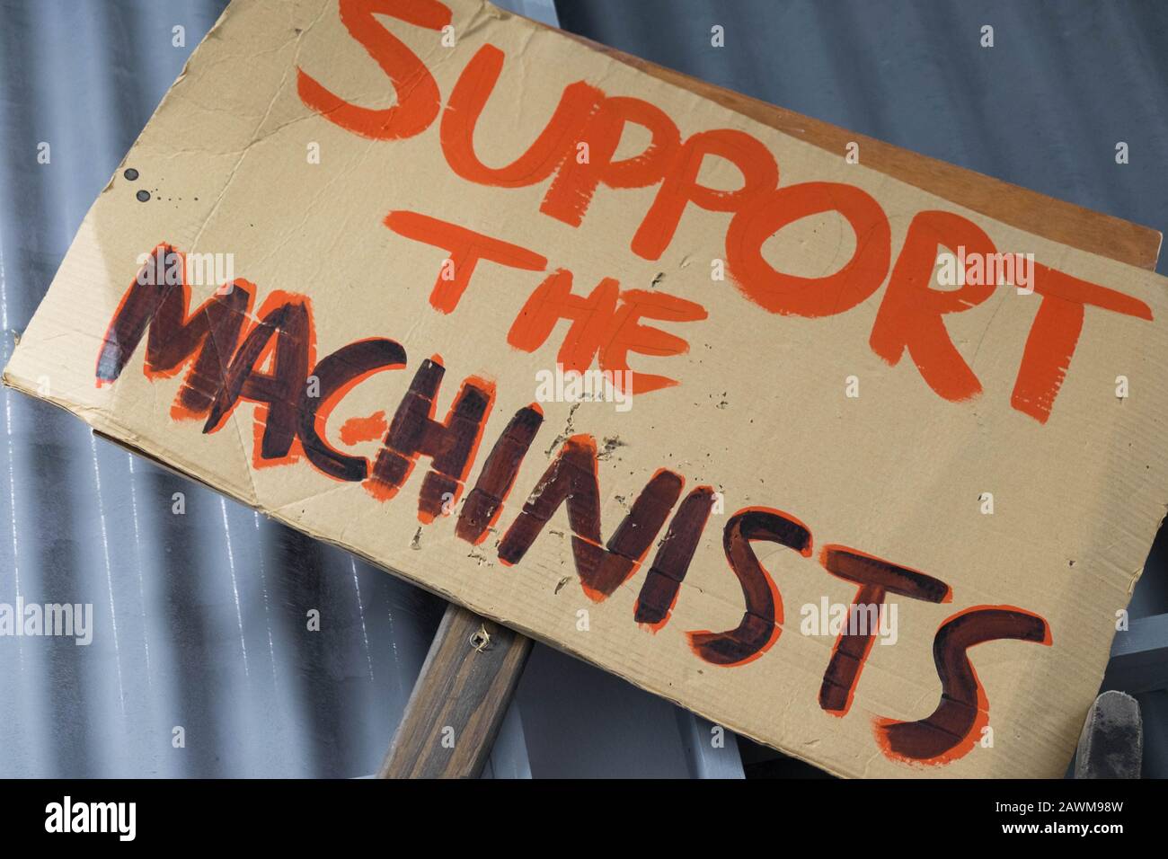 Support the machinists sign Stock Photo - Alamy