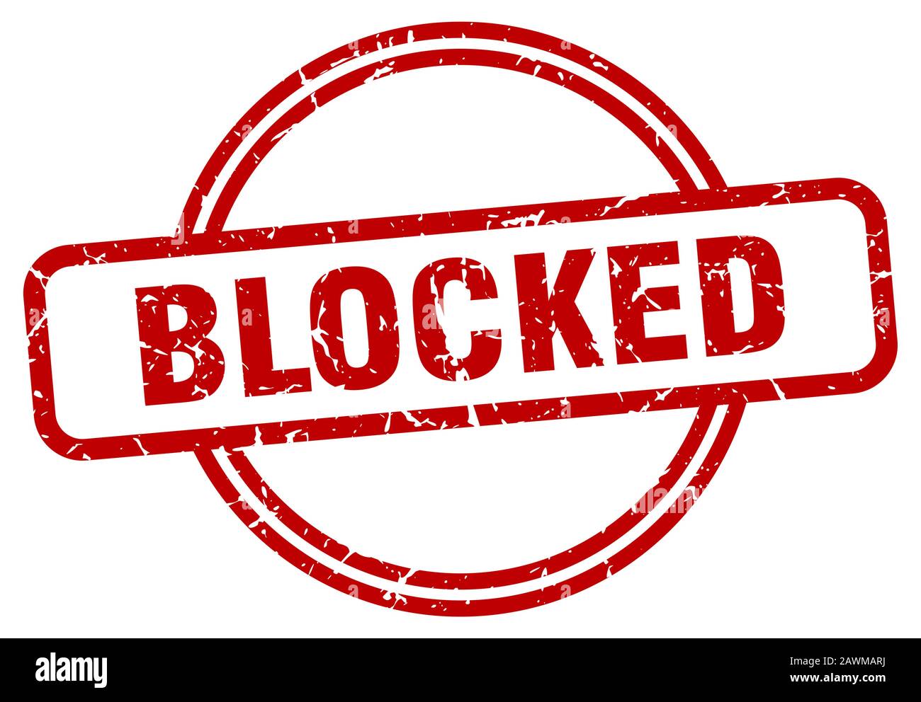 blocked stamp. blocked round vintage grunge sign. blocked Stock Vector ...