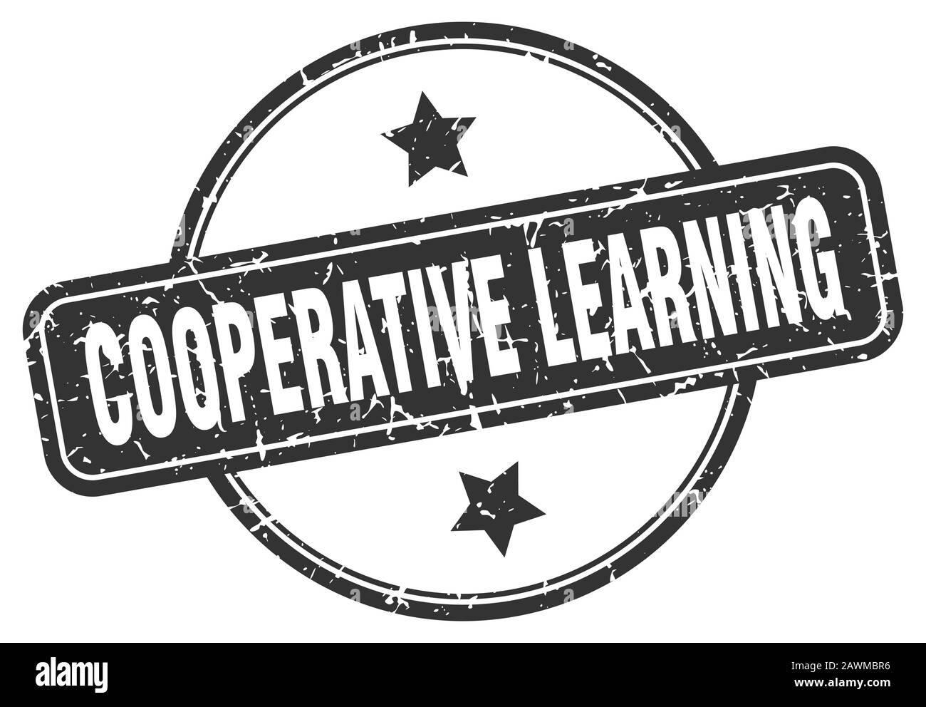 cooperative learning stamp. cooperative learning round vintage grunge ...