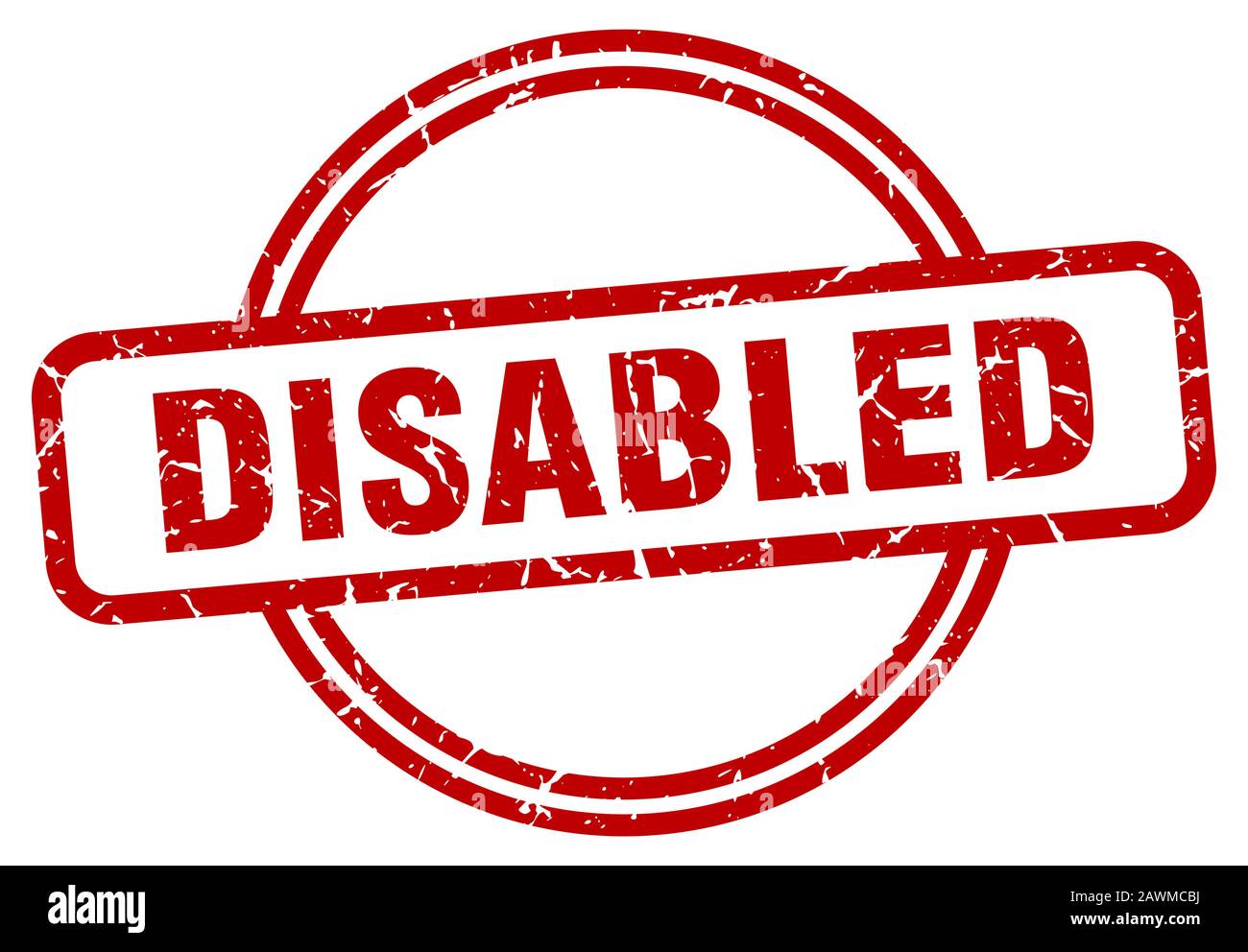 disabled stamp. disabled round vintage grunge sign. disabled Stock ...