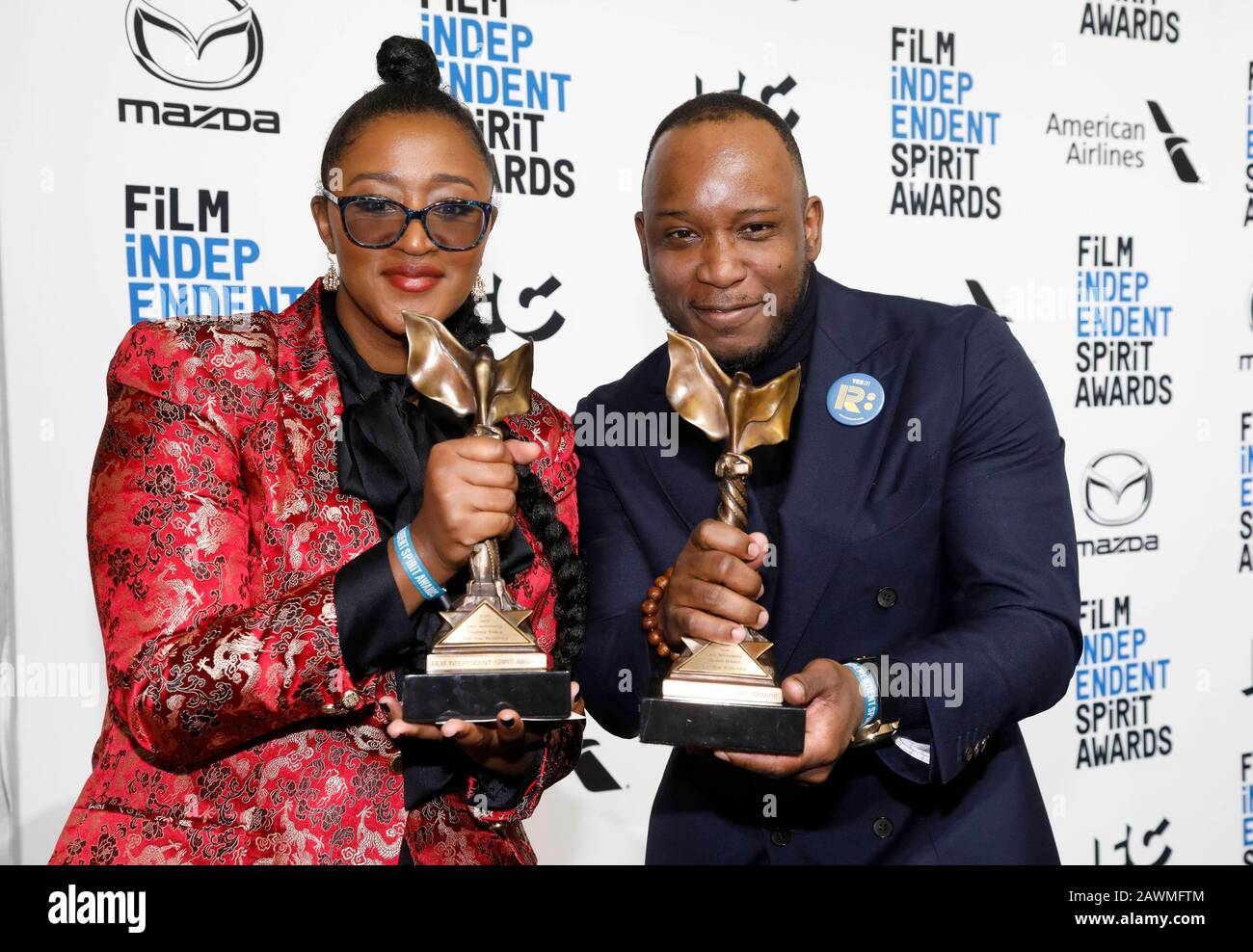 Fredrica Bailey and Stefan Bristol pose in the press room of the Film ...