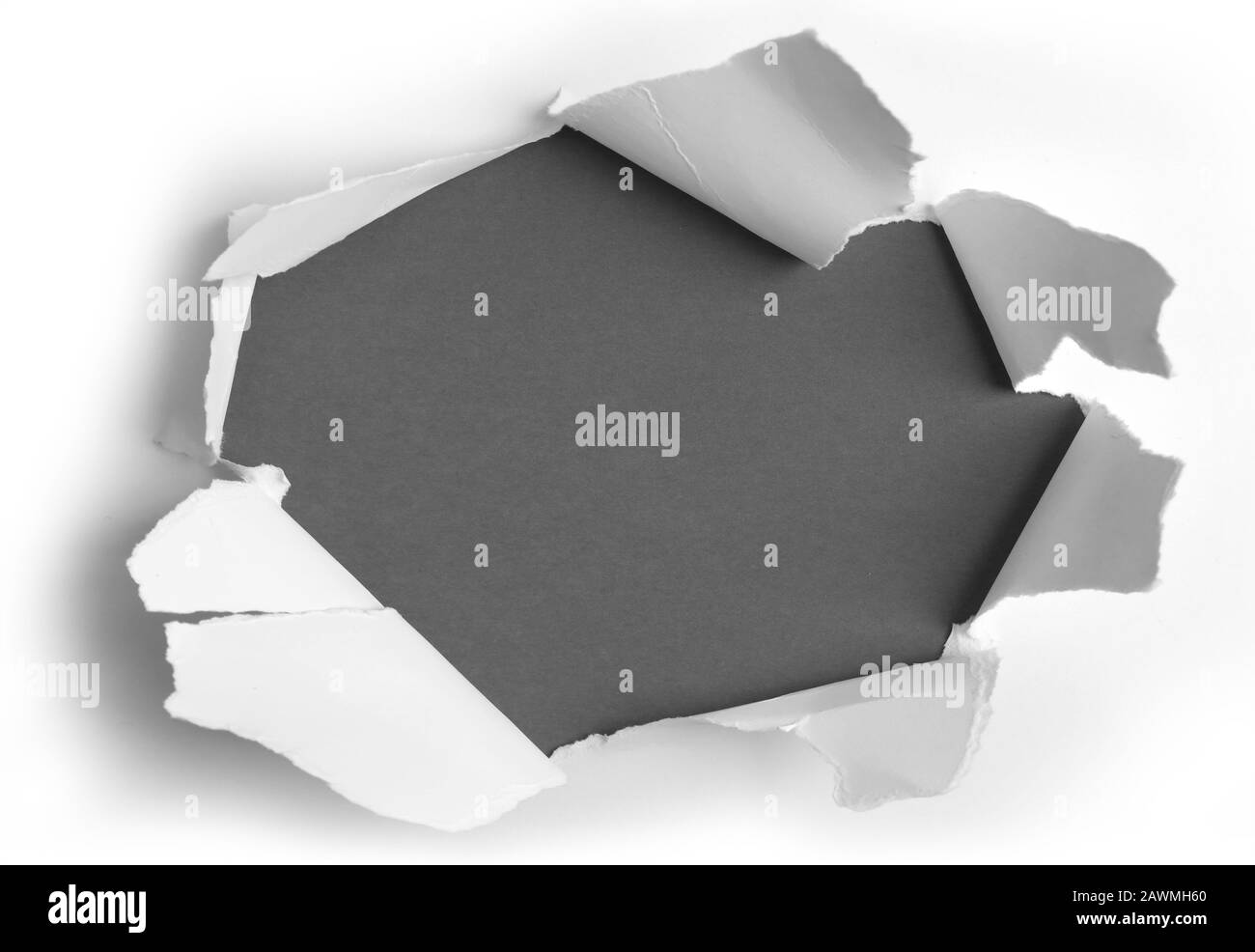 Cracked hole frame background Black and White Stock Photos & Images - Alamy