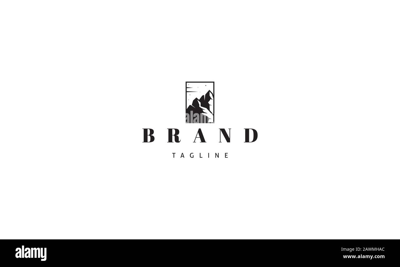 Vector logo on which an abstract image of two mountains Stock Vector ...