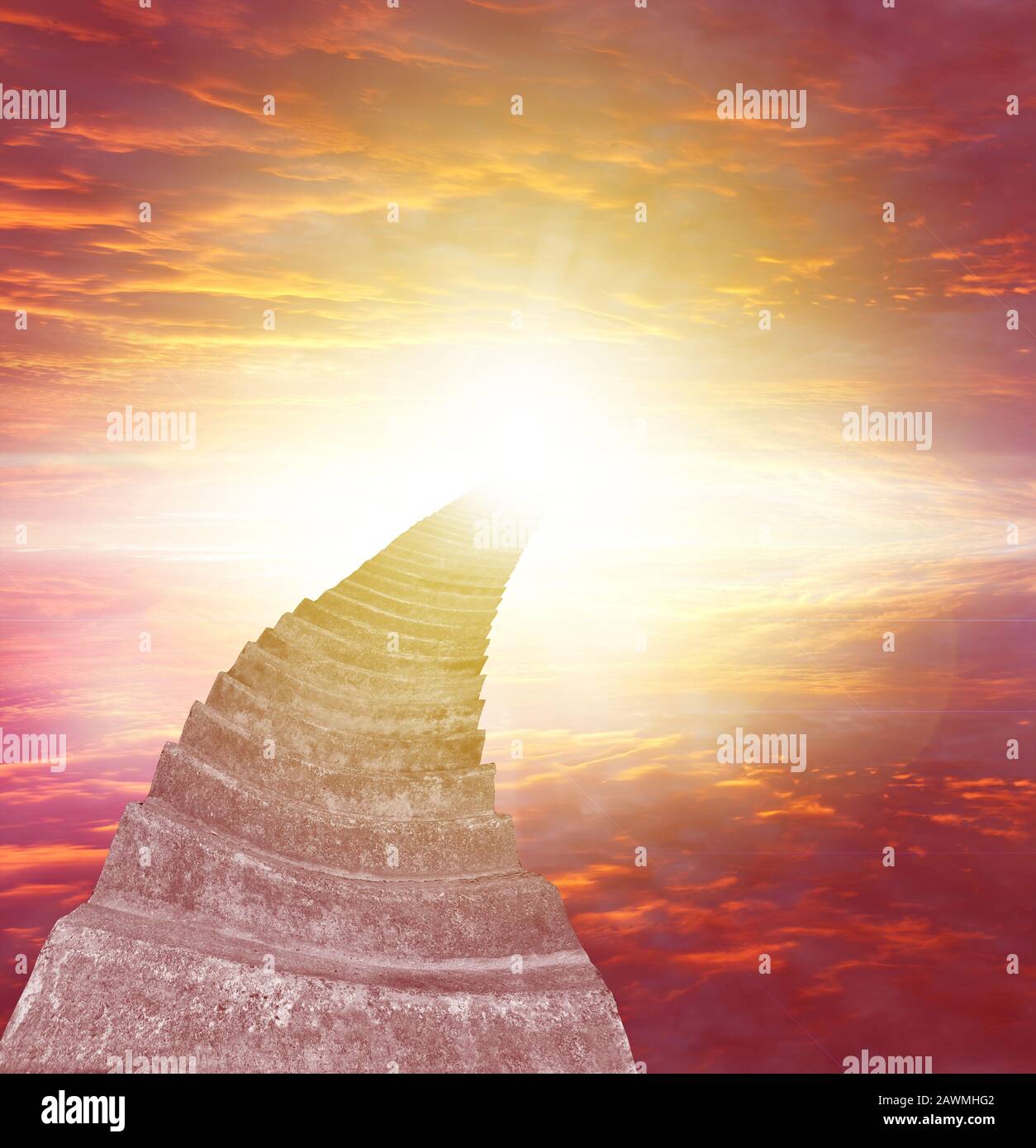 Stairway leading up to bright sky. Stairway to heaven idea Stock Photo ...