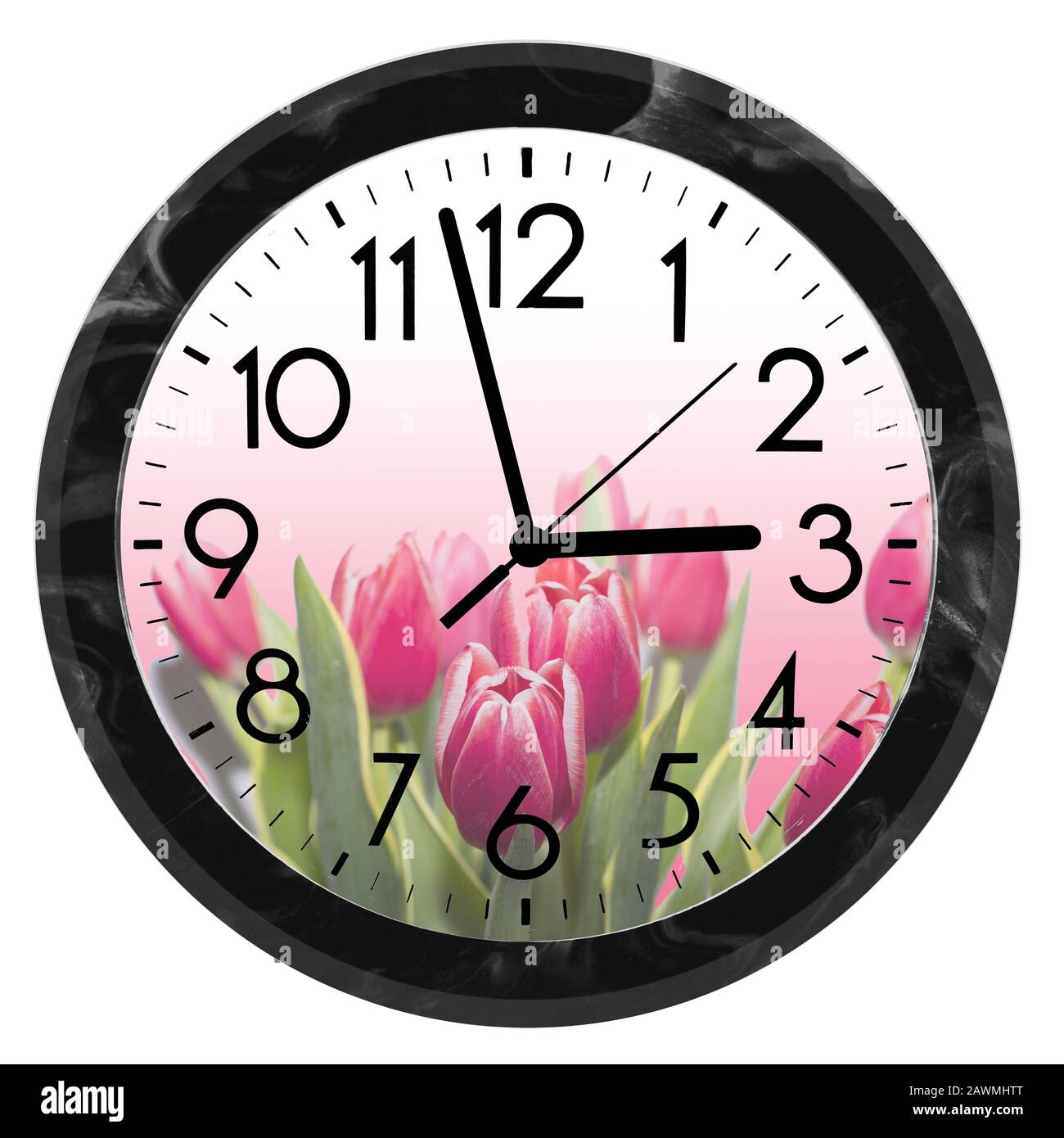 Daylight Saving Time (DST). Wall Clock going to summer time (+1). Turn ...
