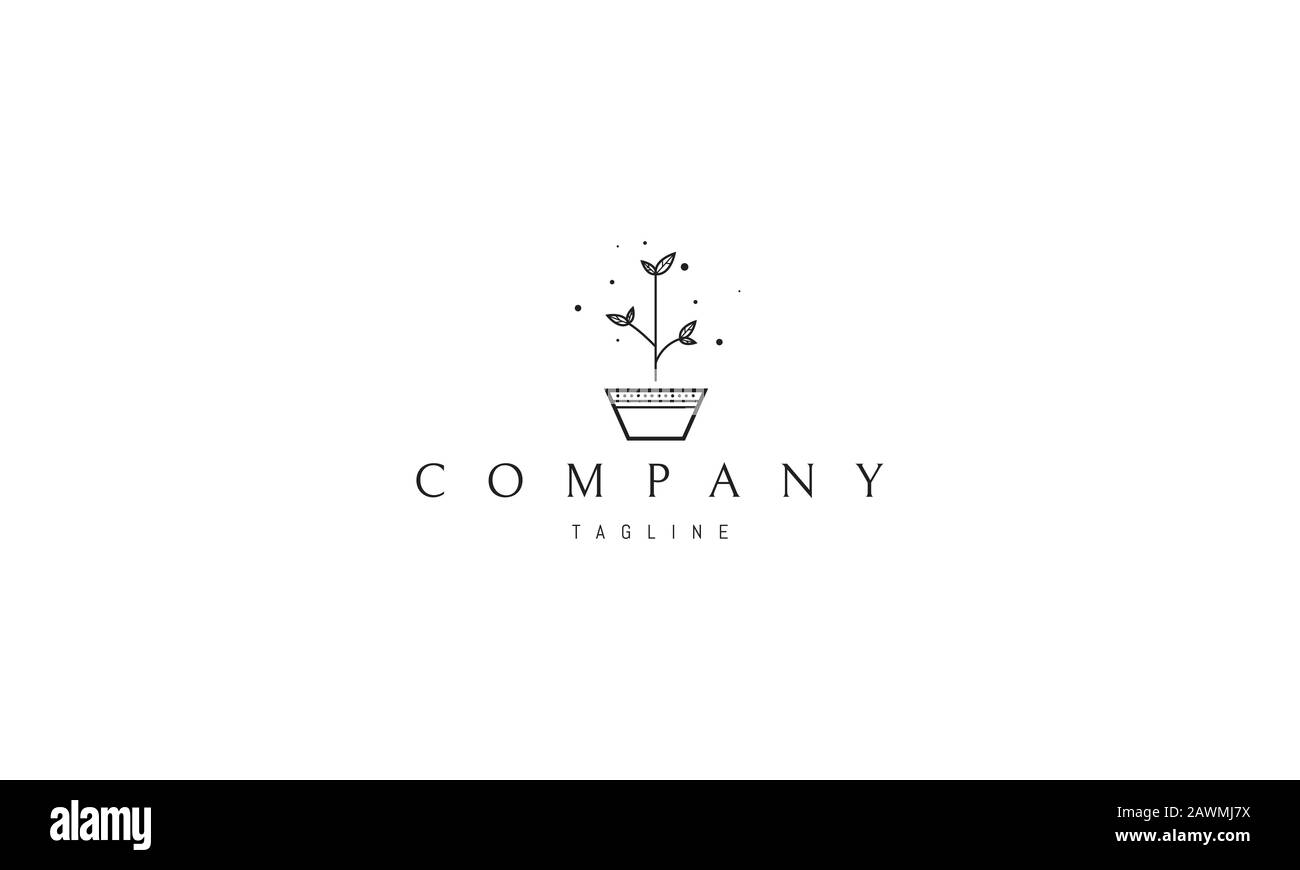 Vector logo on which an abstract image of a plant in a pot Stock Vector ...