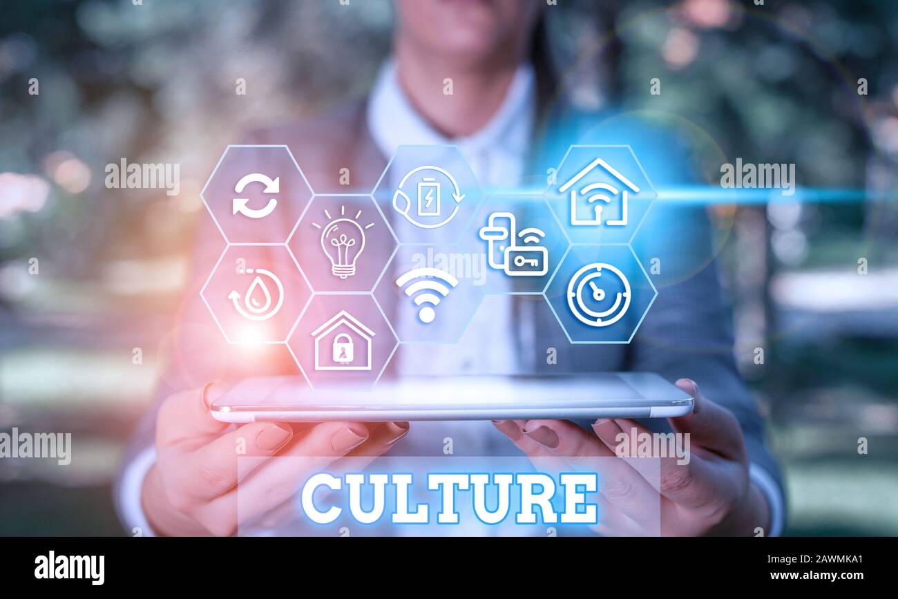 Writing note showing Culture. Business concept for characteristics and ...