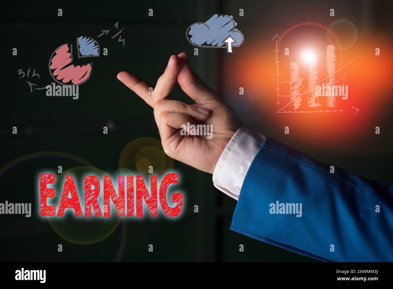 Handwriting text Earning. Conceptual photo something earned as ...