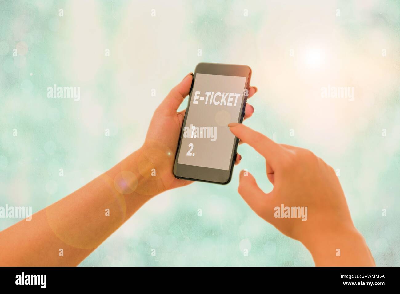 Handwriting text writing E Ticket. Conceptual photo Digital ticket that ...