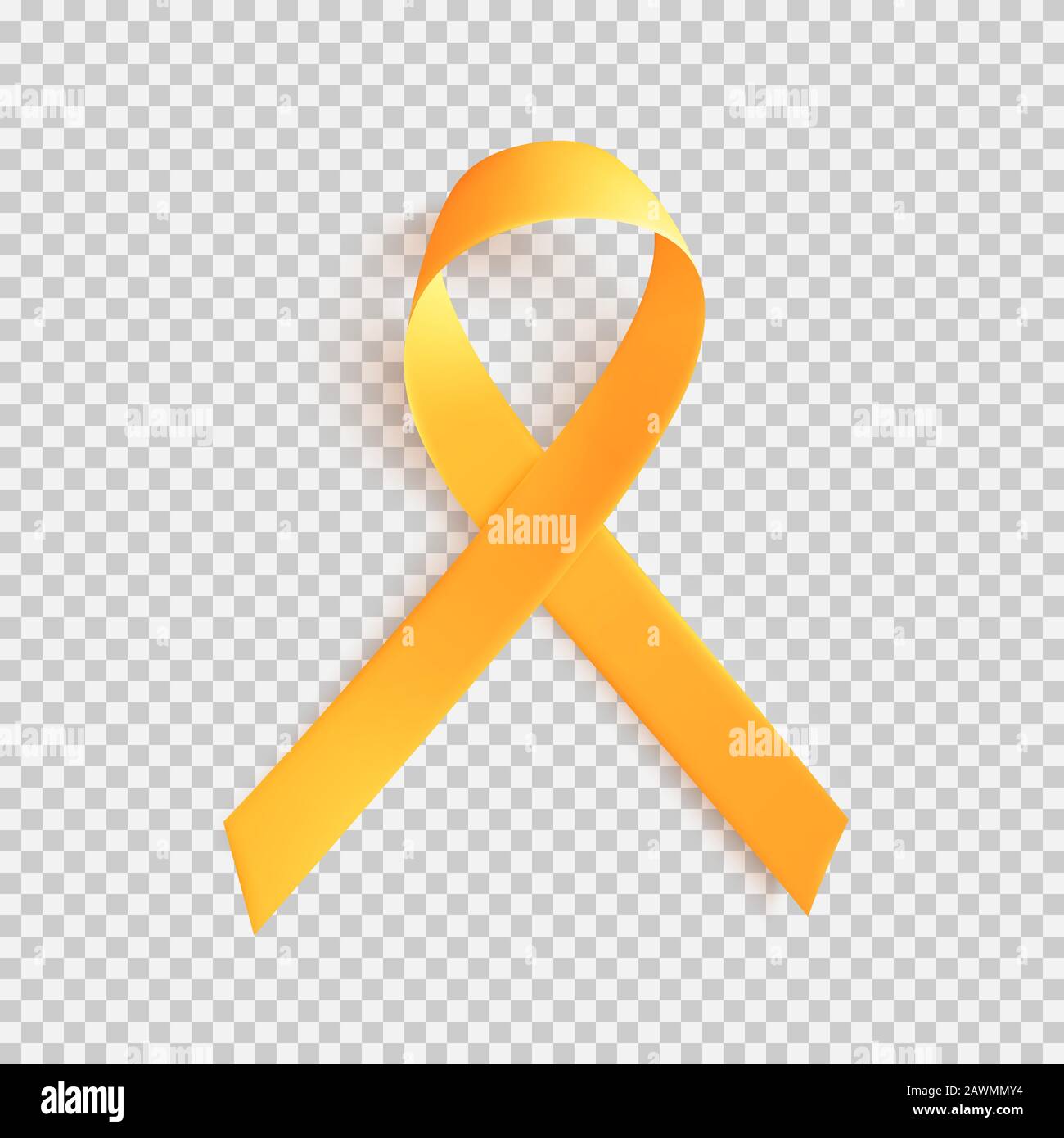 Realistic gold ribbon. World childhood cancer symbol 15th of february ...