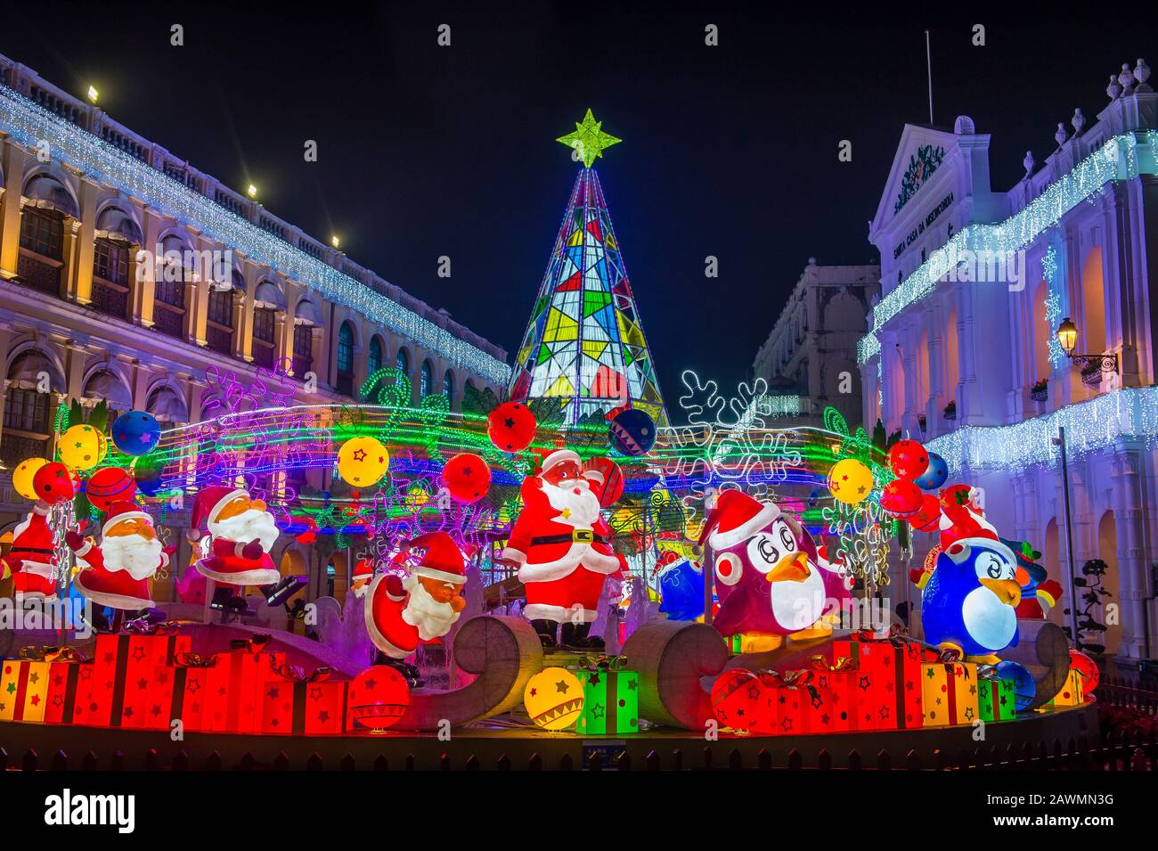Lights installation in Macau during the annual Macau Light festival ...