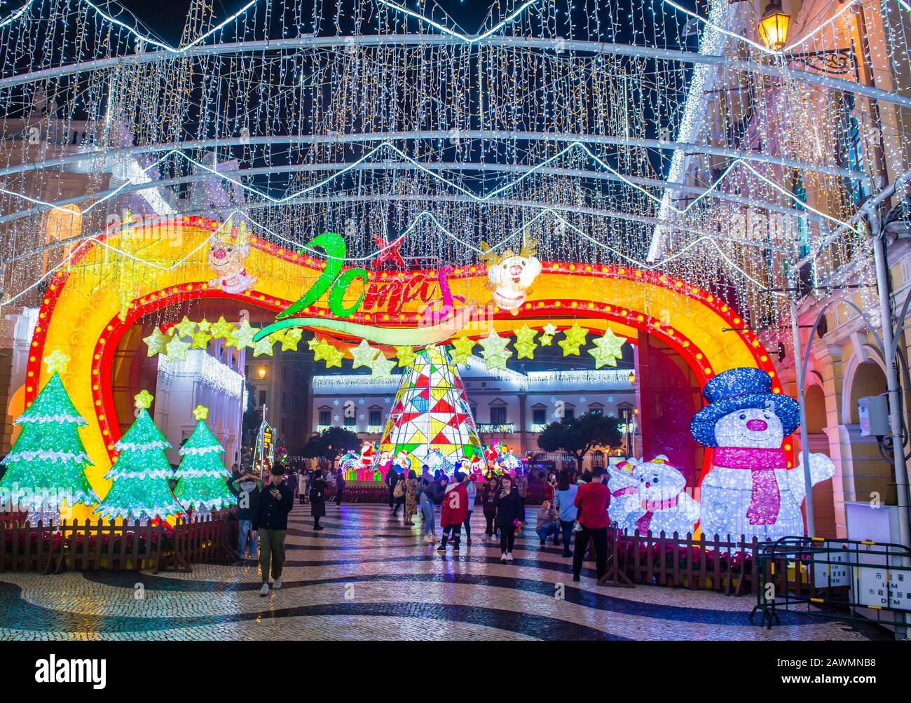 Lights installation in Macau during the annual Macau Light festival ...
