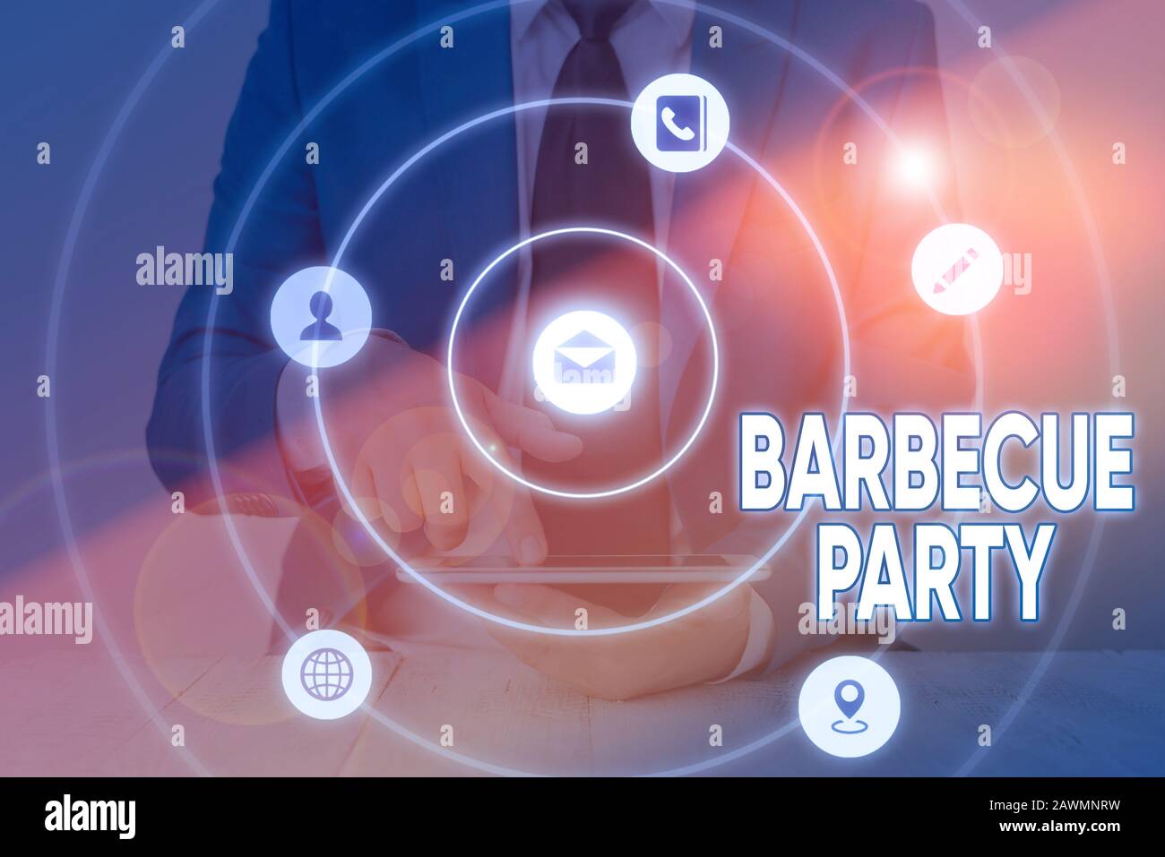 Writing note showing Barbecue Party. Business concept for outdoor party ...