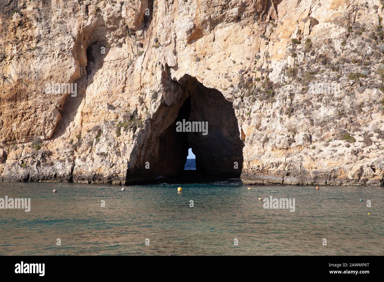 Inland Sea with turquoise water and blue sky , Gozo, Malta Stock Photo ...