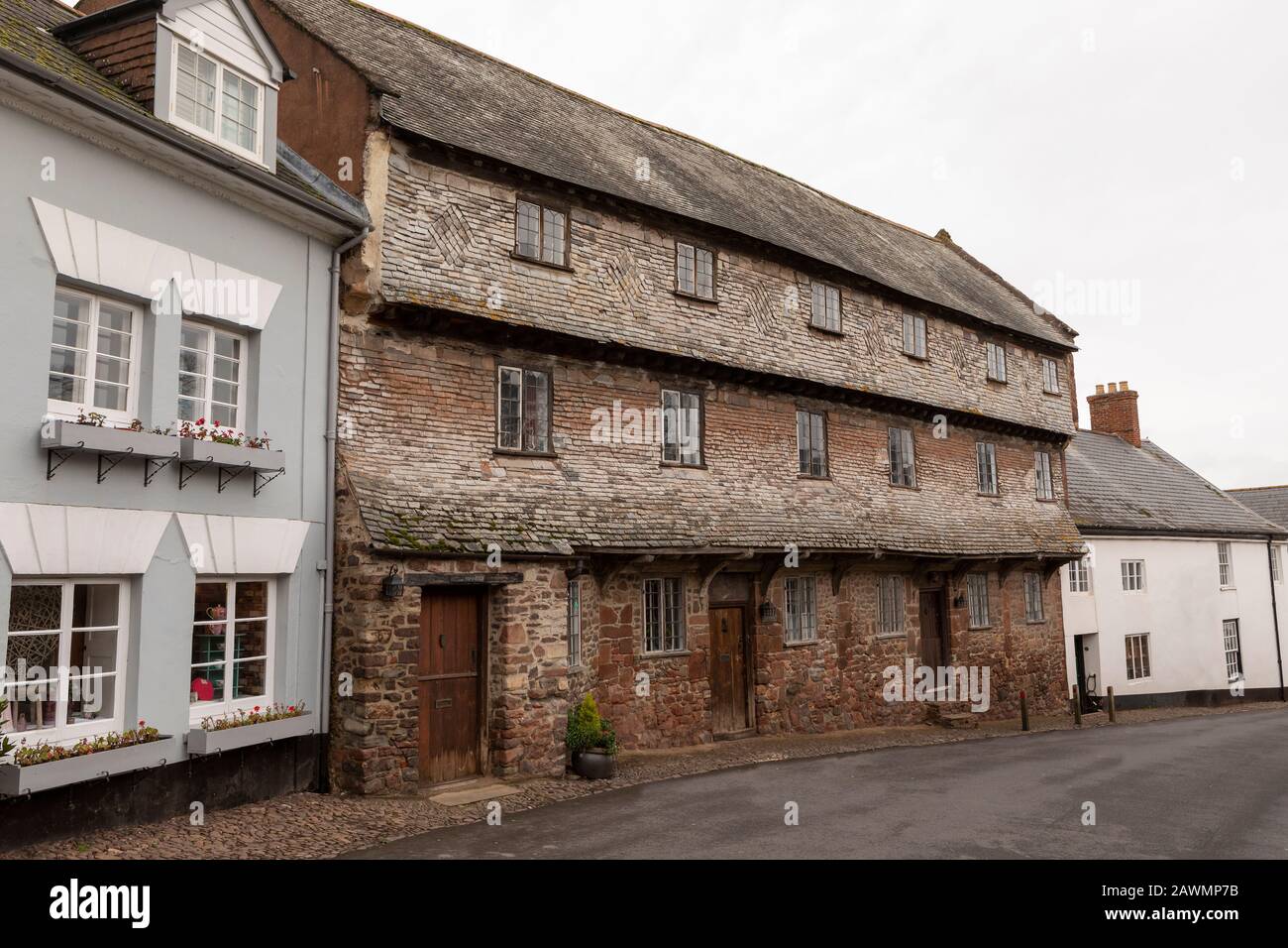 The Nunnery in Church Street Dunster Somerset. Three story building ...